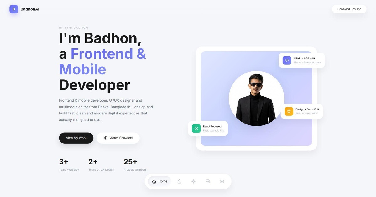 Badhon Biswas — Frontend & Mobile Developer & UI/UX Designer